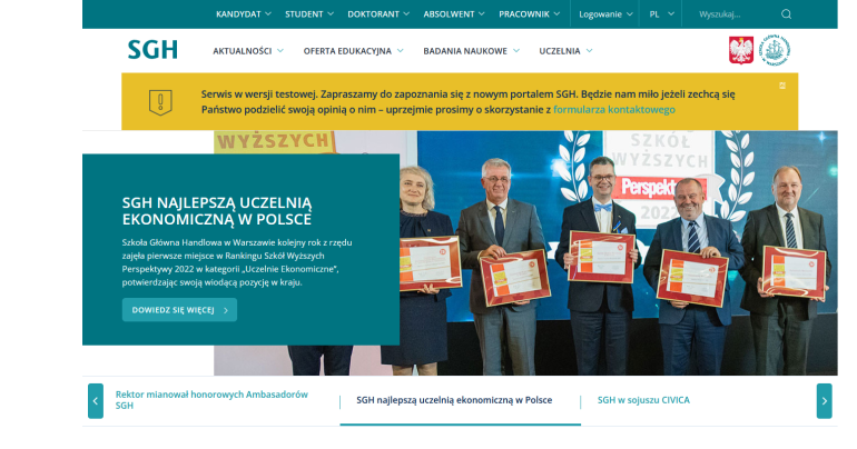 Launching the new university website – July 11, at 10 a.m. | Gazeta SGH